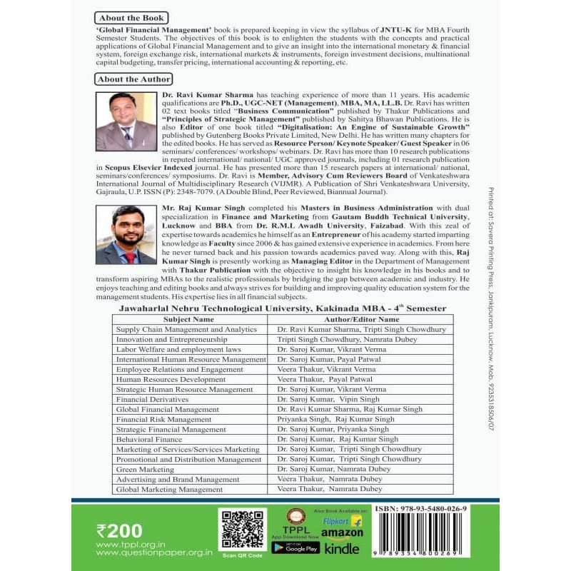 Global Financial Management Book for MBA 4th Semester JNTUK