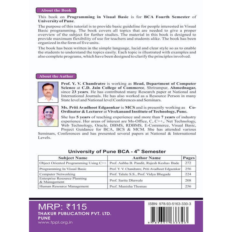 Programming In Visual Basic 4 semester fourth semester