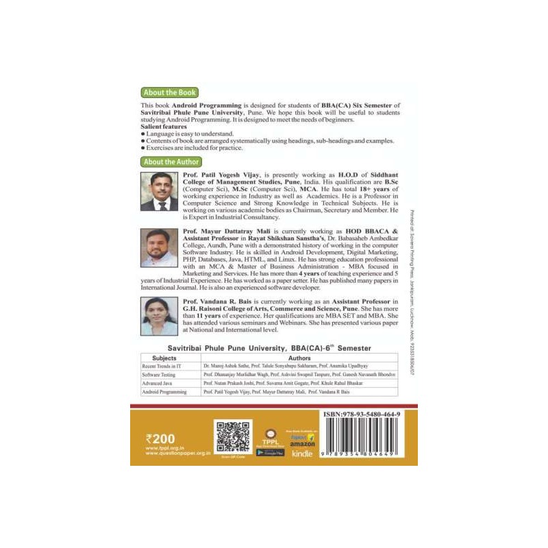 Android Programming BBA(CA) 6 semester book for Savitribai Phule Pune ...