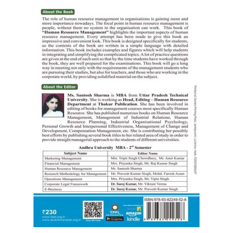 Human Resource Management Book for MBA 2nd Semester Andhra University