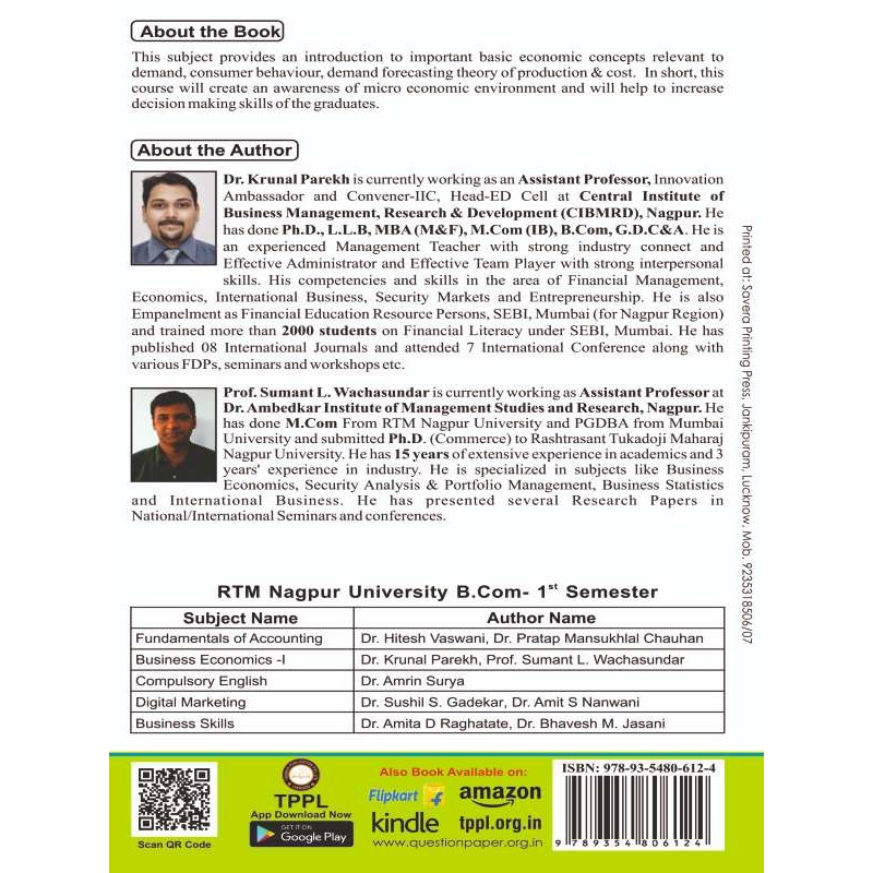 Business Economics - I B.com 1 semester | Thakur Publication Pvt. Ltd.