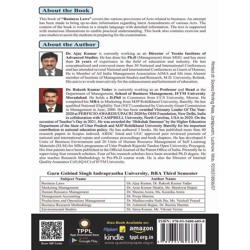 Business Laws BBA 3 semester | Thakur Publication Pvt. Ltd.