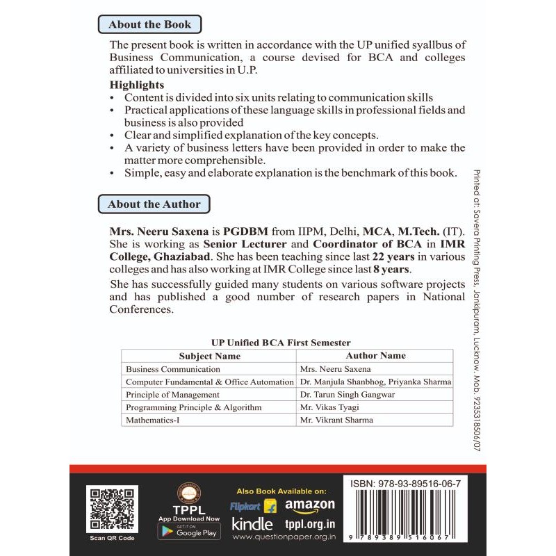 Business Communication BCA 1 Semester | Thakur Publication Pvt. Ltd.