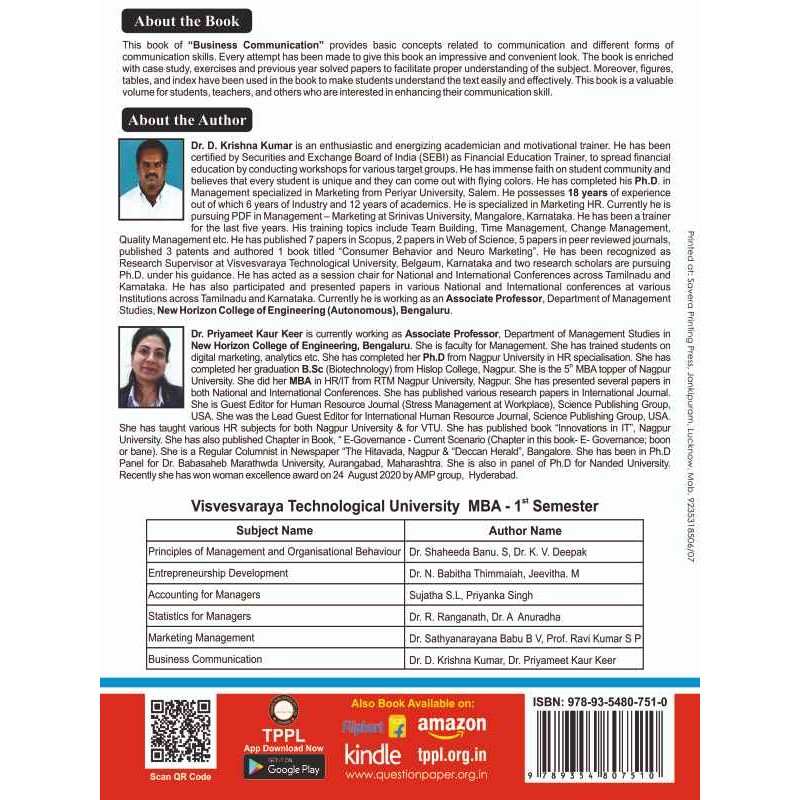 Business Communication vtu mba 1 semester by Thakur Publication