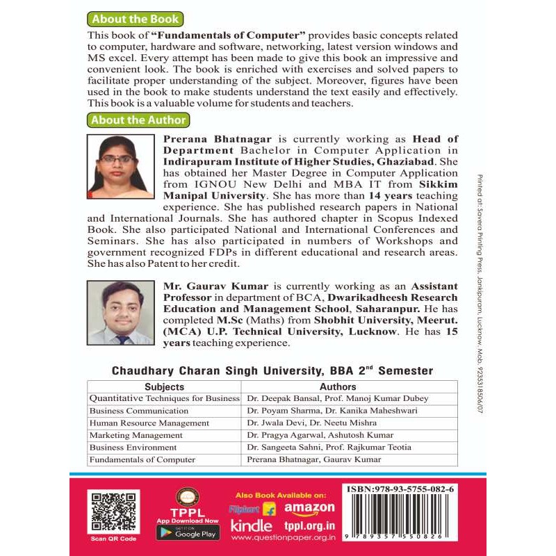 Fundamentals of Computer | CCSU/MSU BBA 2 Semester Book by Thakur ...