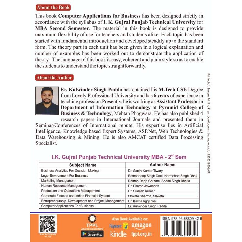 Computer Application For Business MBA 2 semester second semester