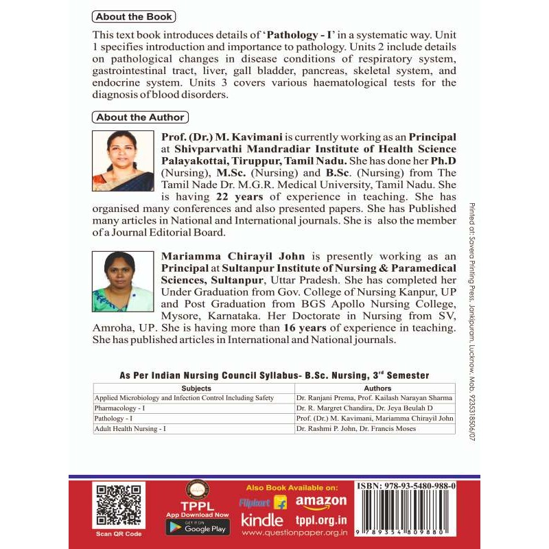 Textbook of Pathology-I for B.Sc Nursing 3rd Sem