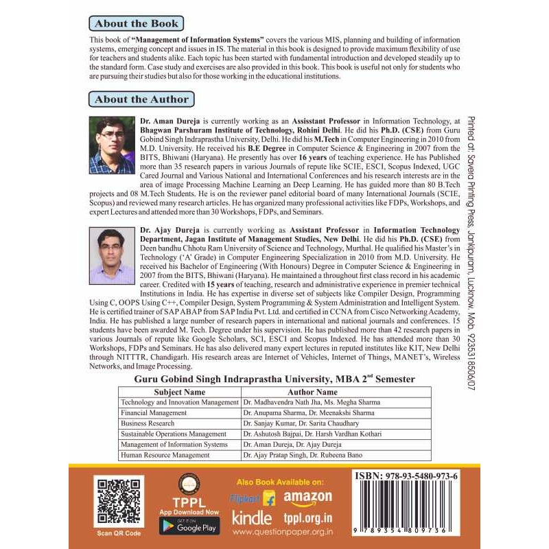 Management of Information Systems | GGSIPU MBA 2nd Semester Book By ...