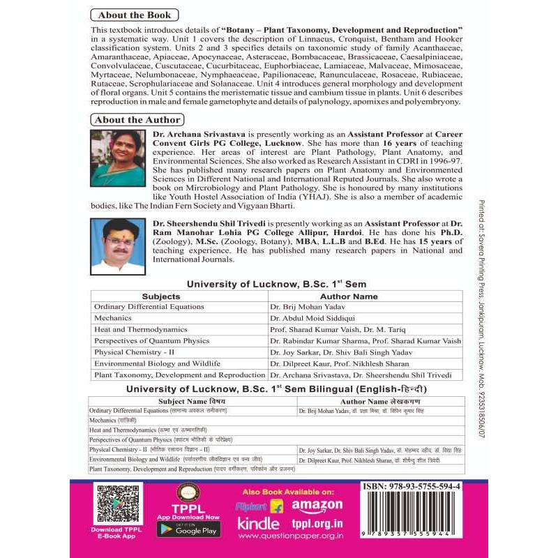 ( Botany) Plant Taxonomy , Development and Reproduction LU B.SC Third Sem