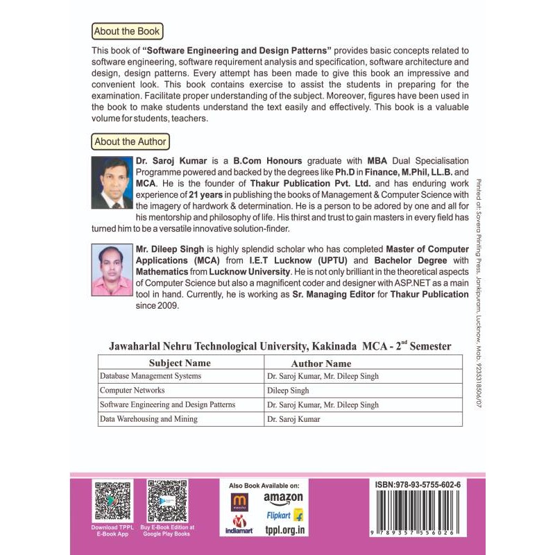 Software Engineering and Design Patterns JNTU-K MCA Second Sem