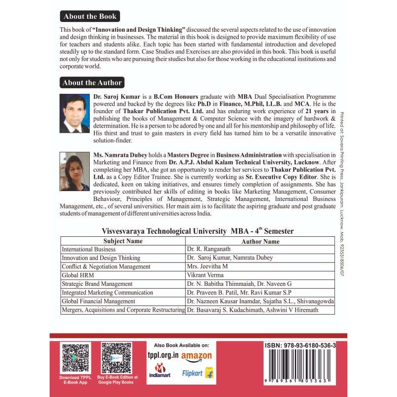 INNOVATION AND DESIGN THINKING VTU MBA 4TH SEM