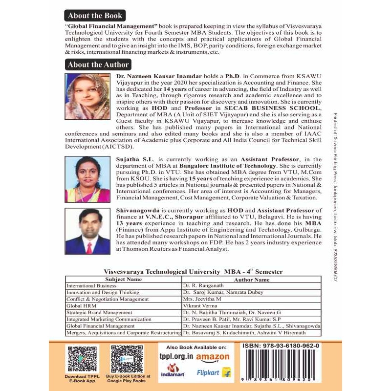 GLOBAL FINANCIAL MANAGEMENT VTU MBA 4TH SEM