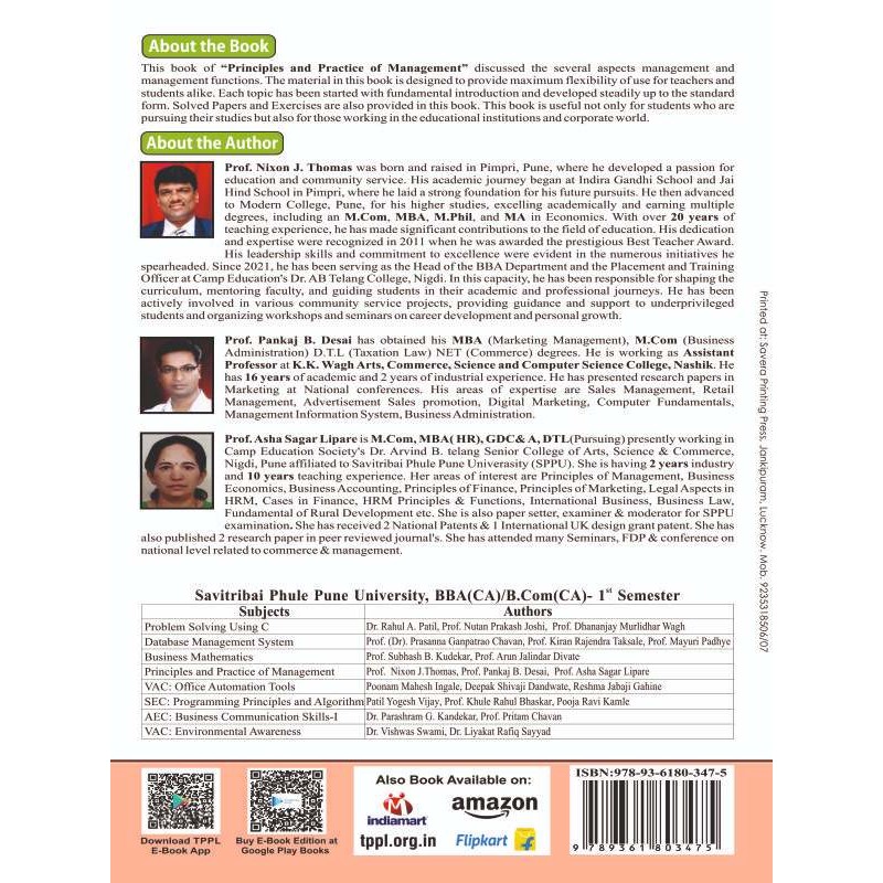 PRINCIPLES AND PRACTICE OF MANAGEMENT UOP BBA (CA ) First Sem