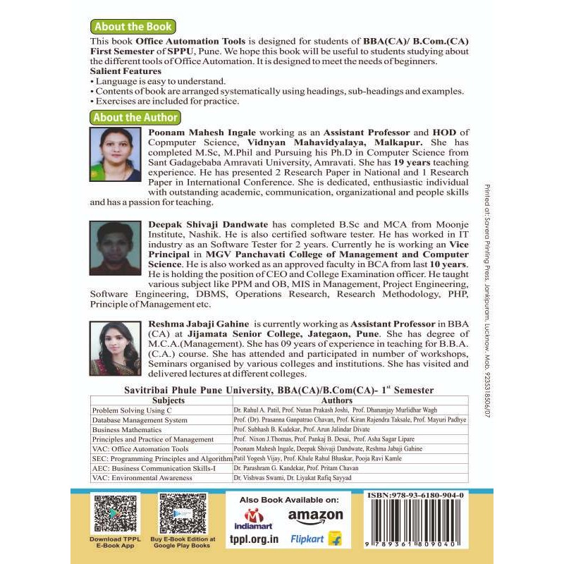 OFFICE AUTOMATION TOOLS UOP BBA(CA) First Sem