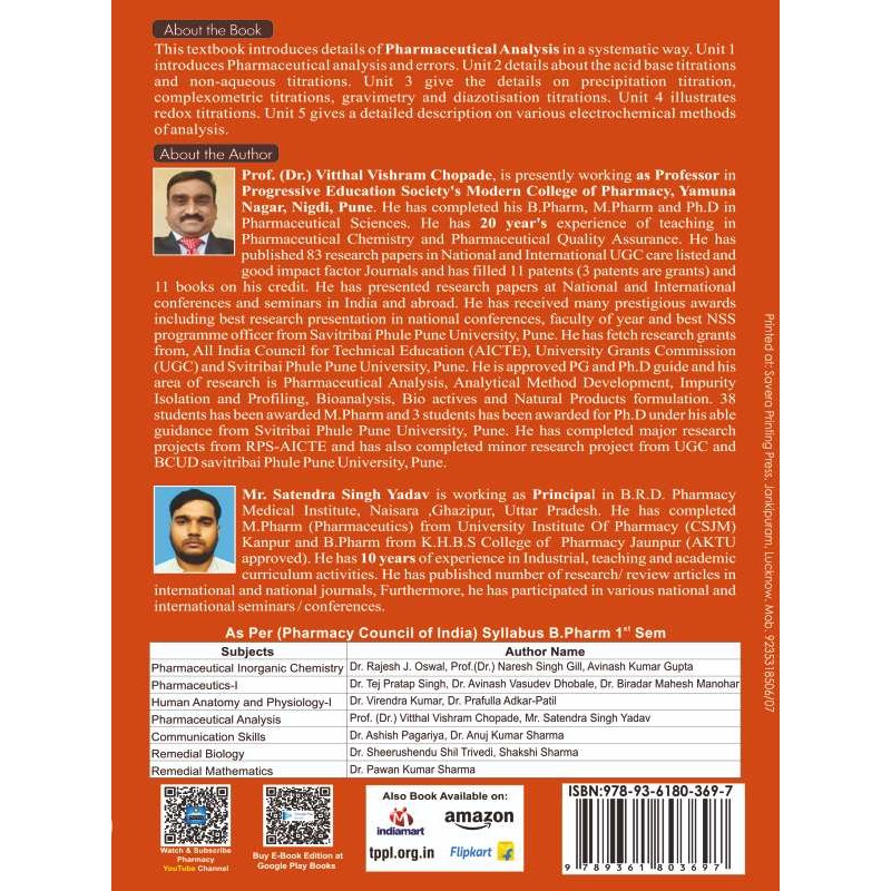 Pharmaceutical Analysis 1st Semester Book B.Pharm 1st Semester