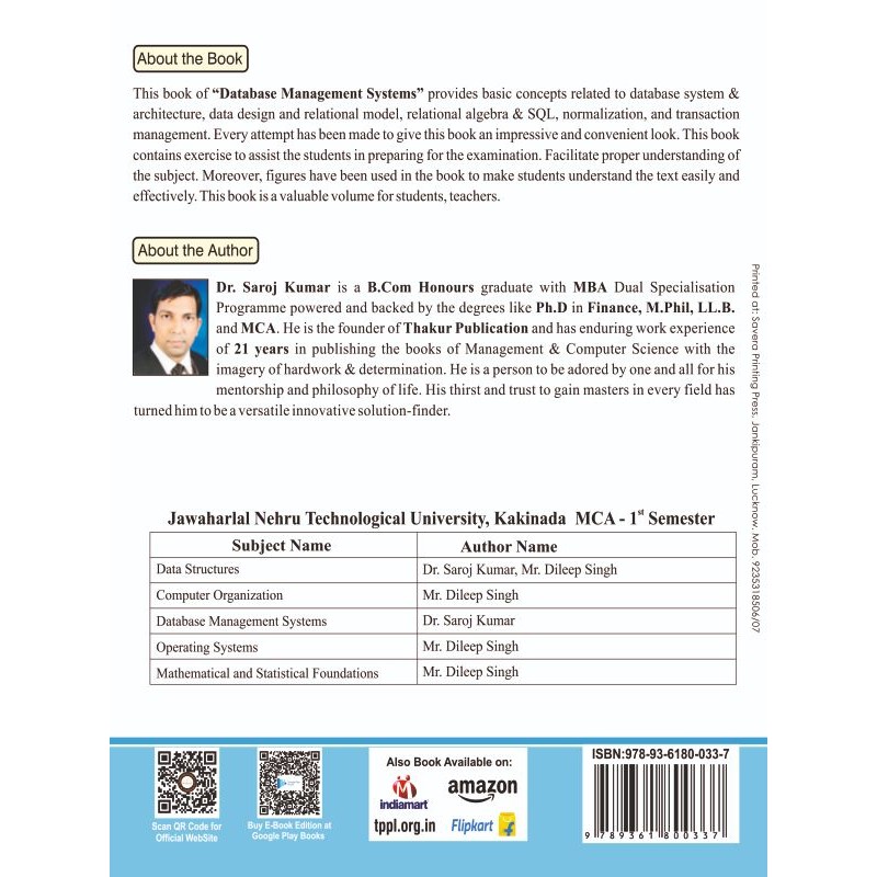 DATABASE MANAGEMENT SYSTEMS MCA First Sem