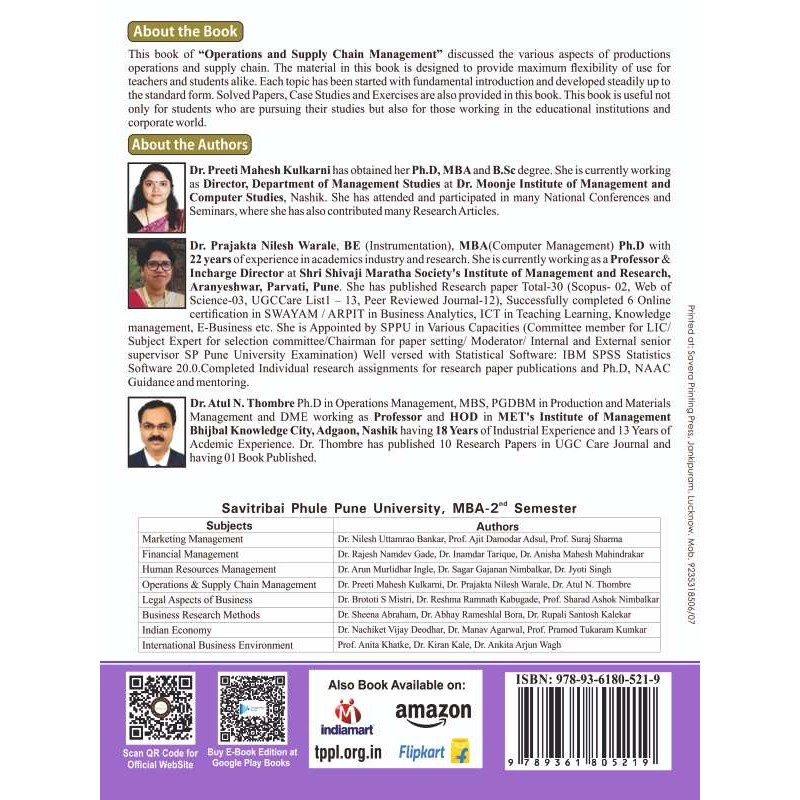 Operations & Supply Chain Management Book for MBA 2nd Semester