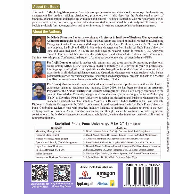 Marketing Management Book for MBA 2nd Semester SPPU