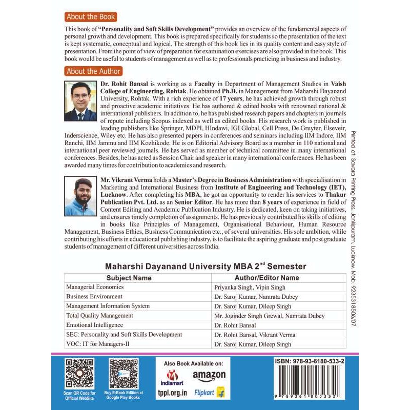 PERSONALITY AND SOFT SKILL DEVELOPMENT