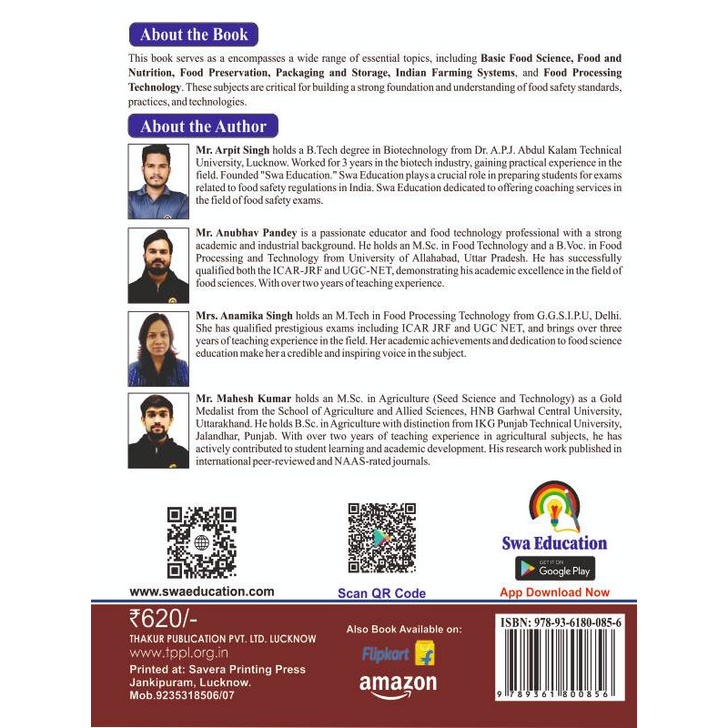 Handbook of Food Safety Officer, Volume -01 , FSO Book by Swa Education.