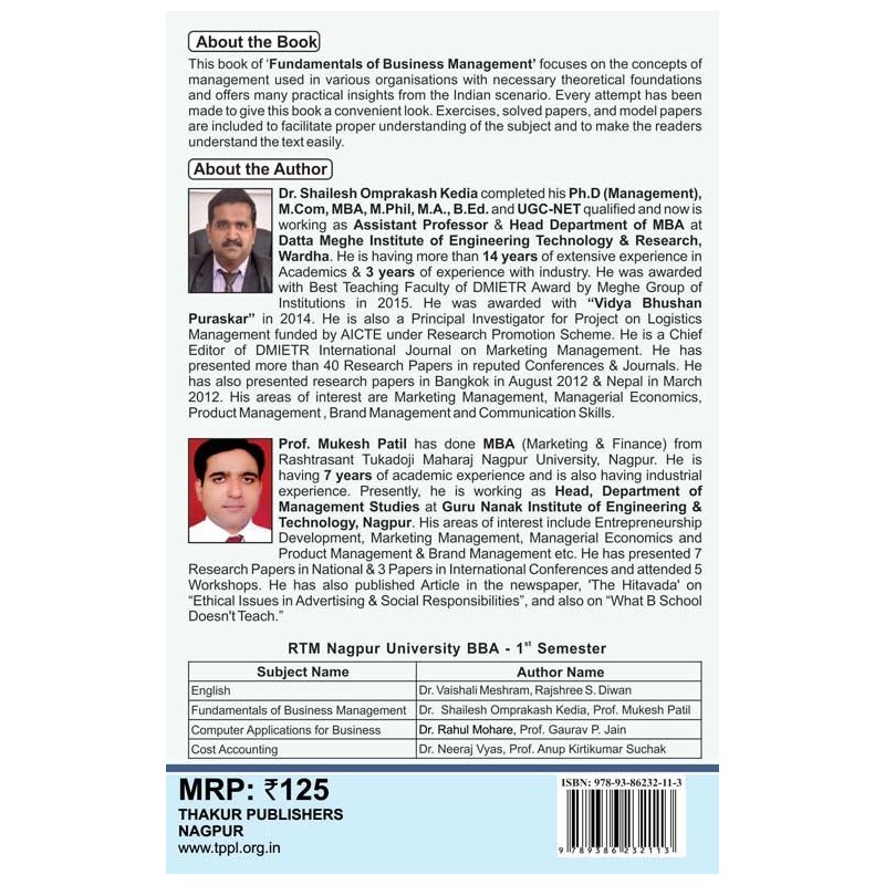 Fundamental Of Business Management BBA First semester First sem 1st sem ...