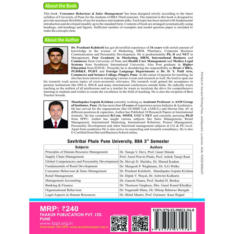 Consumer Behaviour & Sales Management BBA Third semester Third sem 3rd semester 3rd sem